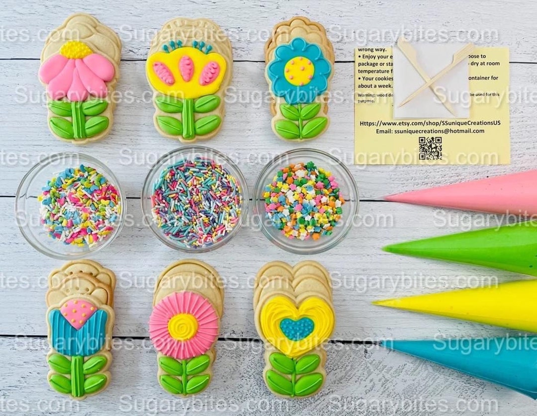 Flower Cookie Decorating Kit, DIY Flower Cookie Decorating Kit, Spring ...