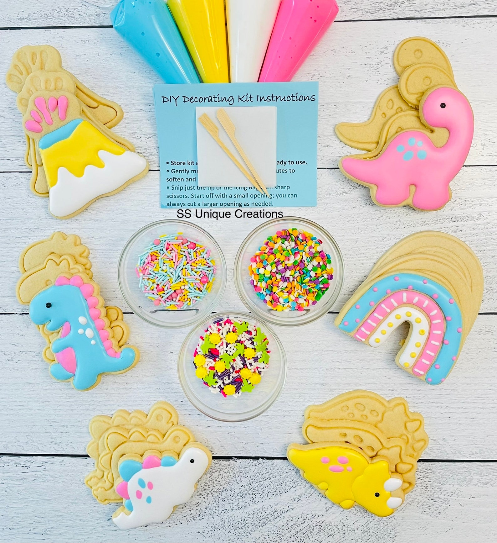 Dinosaur Cookie Decorating Kit, Dino-mite DIY Cookie Kit, Dinosaur B ...