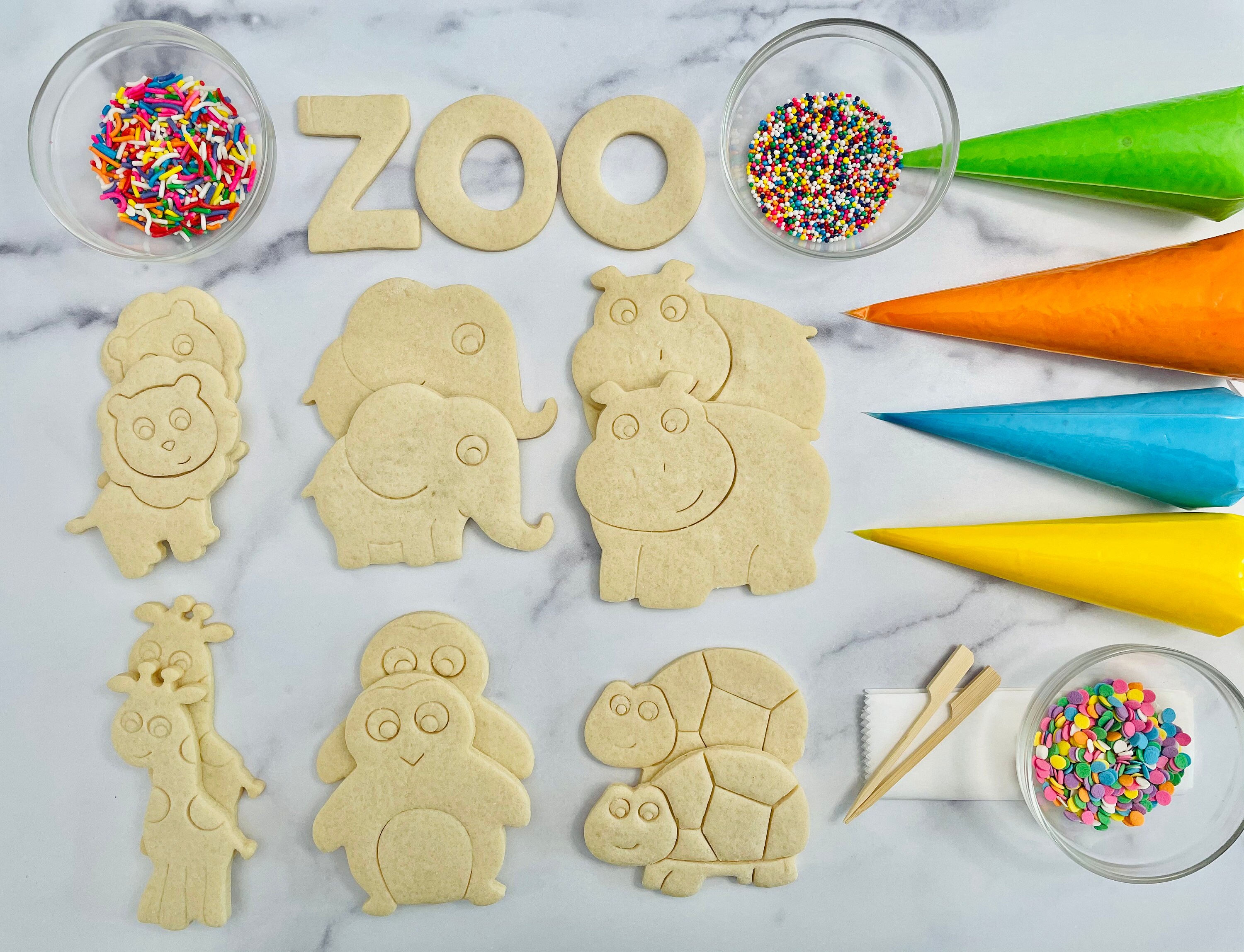 Animals Cookie Decorating kit INCLUDES 26 ITEMS zoo | Etsy