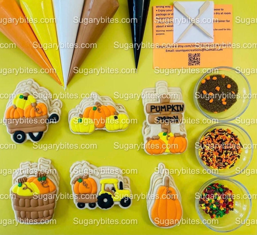 Fall Cookie Decorating Kit, Fall DIY Decorating Cookies Kit, (large ...