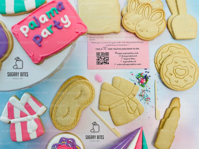 Pajama Party Cookie Decorating Kit, DIY Sleepover Sugar Cookie Kit ...