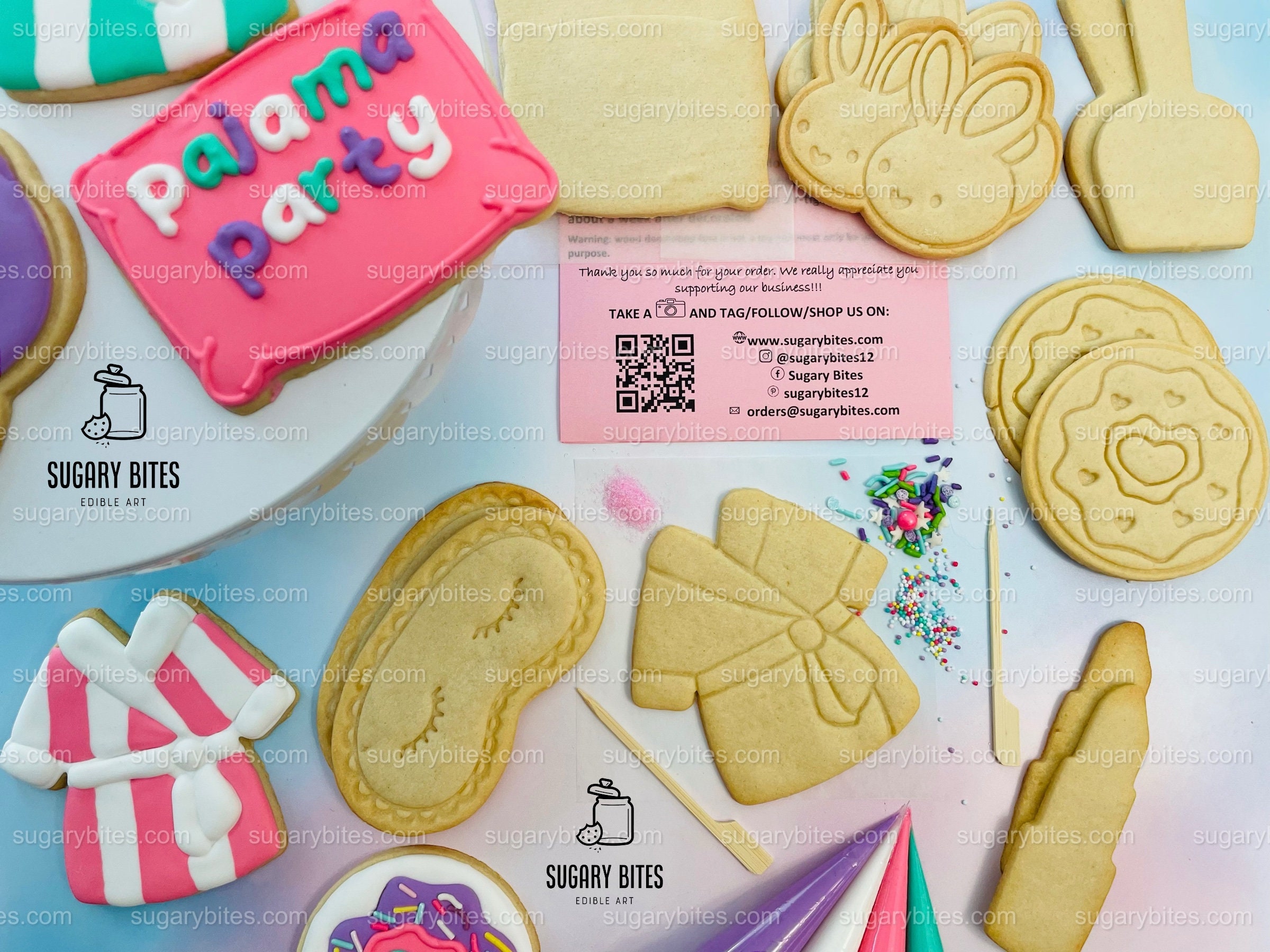 Pajama Party Cookie Decorating Kit, DIY Sleepover Sugar Cookie Kit ...