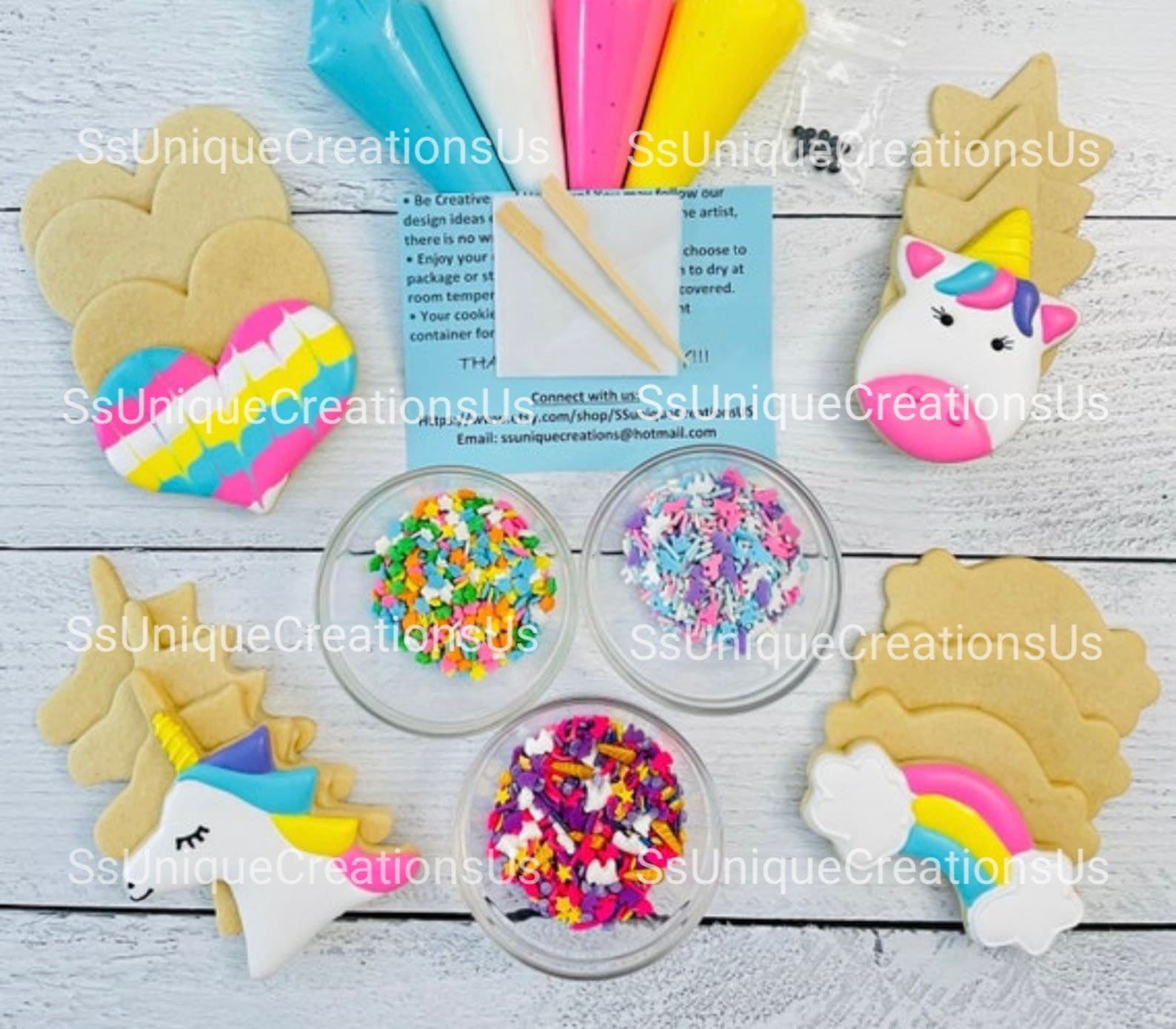 Unicorn Cookie Decorating Kit DIY Unicorn Sugar Cookie - Etsy
