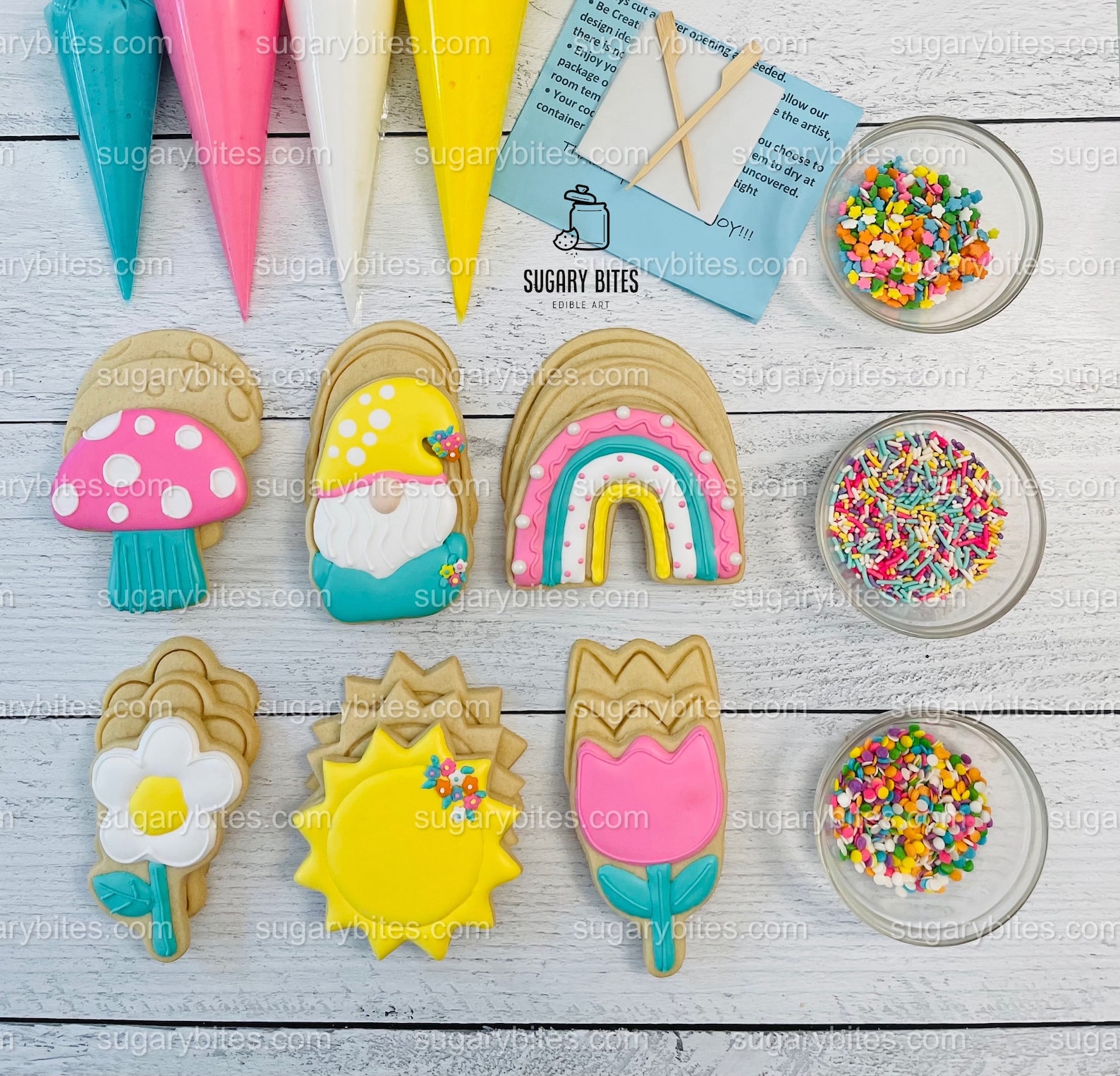 Summer Day Cookie Decorating Kit, DIY Spring Sugar Cookie Decorating ...