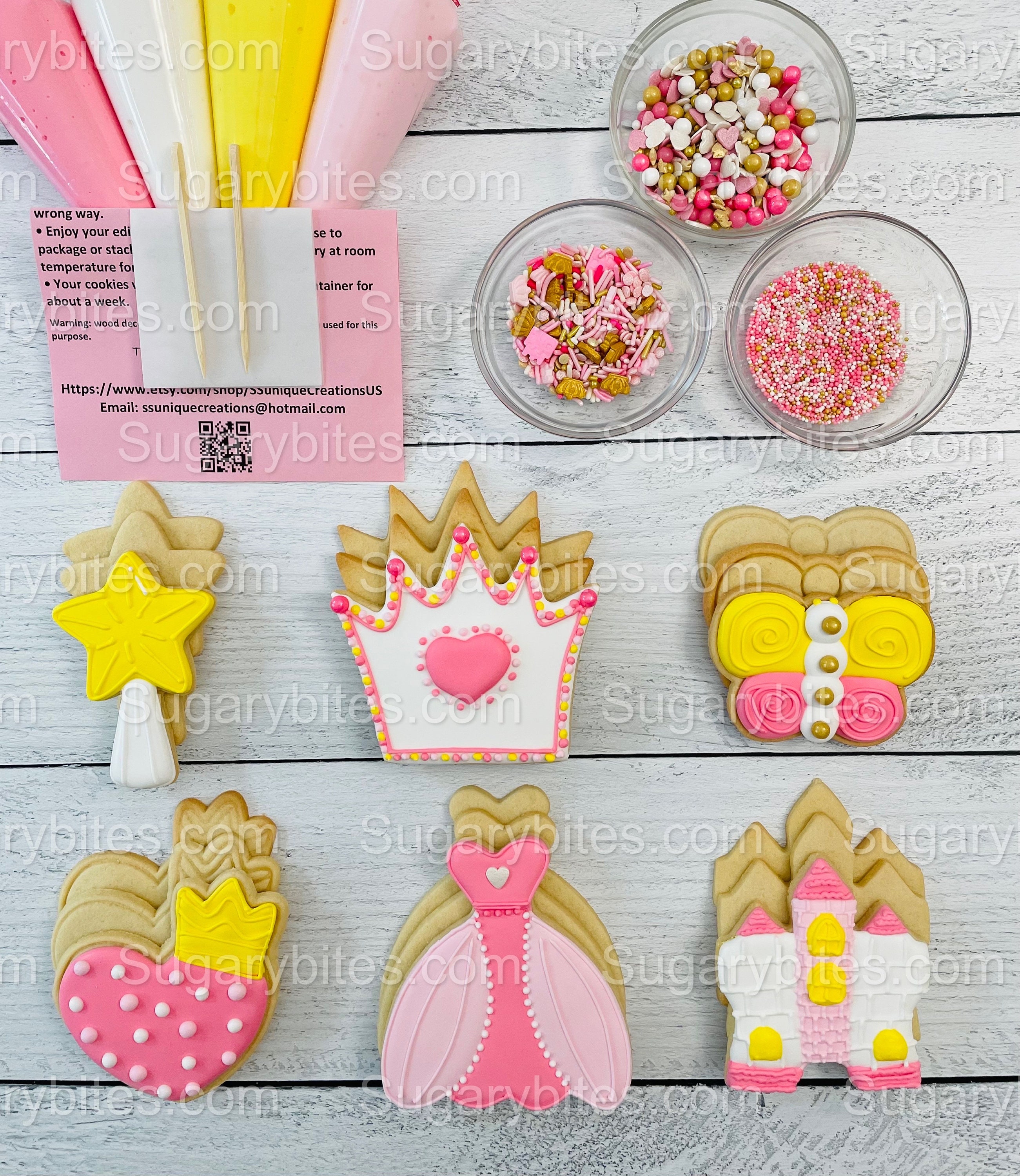 Princess Cookie Kit, Princess Cookie Decorating Kit, *INCLUDES 24 ITEMS ...