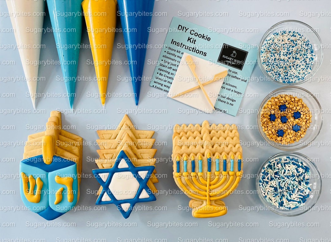 Hanukkah Cookie Decorating Kit, DIY Cookie Kit, (extra Large Cookies ...