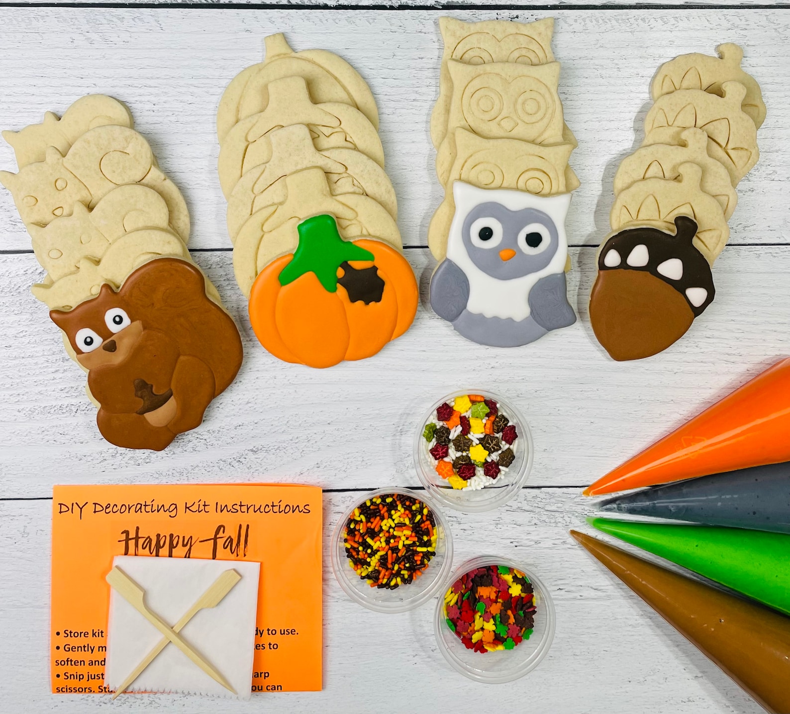 Fall Cookie Decorating Kit Fall DIY Cookie Kit INCLUDES - Etsy