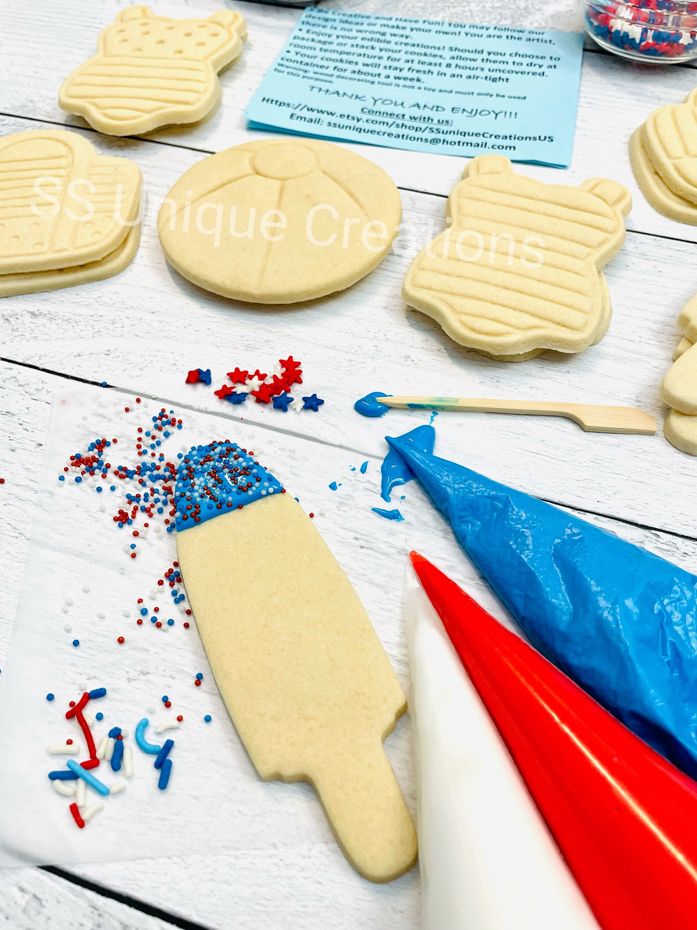4th of July Cookie Decorating Kit DIY Memorial Day Decorating - Etsy