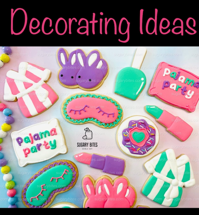 Pajama Party Cookie Decorating Kit, DIY Sleepover Sugar Cookie Kit ...