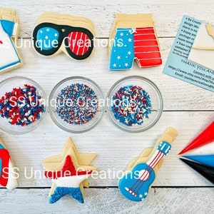 4th of July Day Cookie Decorating Kit, DIY Memorial Day Decorating ...