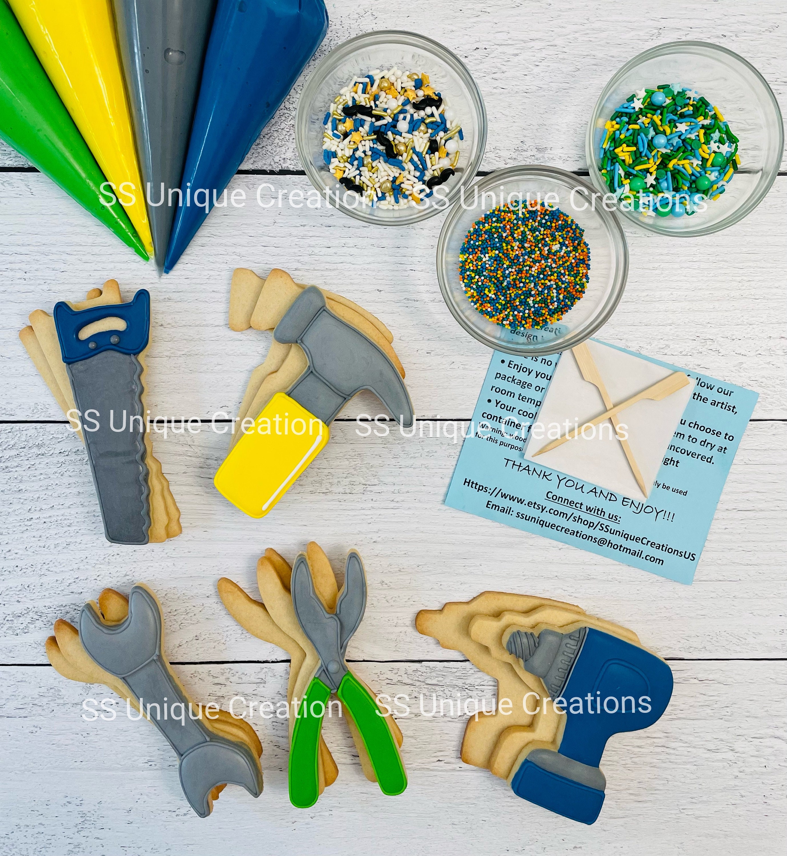 Tools Cookie Decorating Kit, DIY Decorating Cookies Kit, (large Cookies ...
