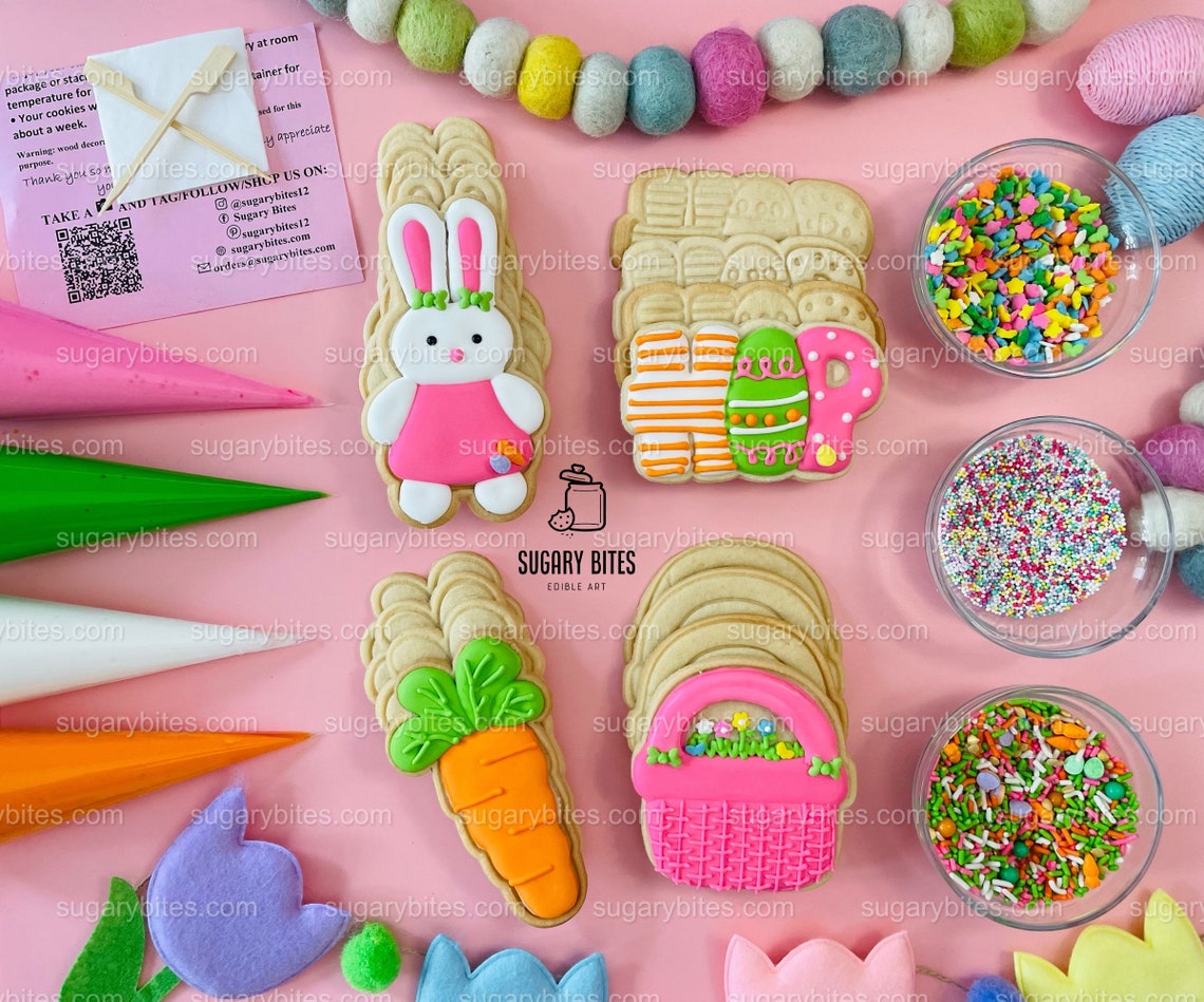 Easter Cookie Decorating Kit, DIY Spring Sugar Cookie Decorating Kit ...