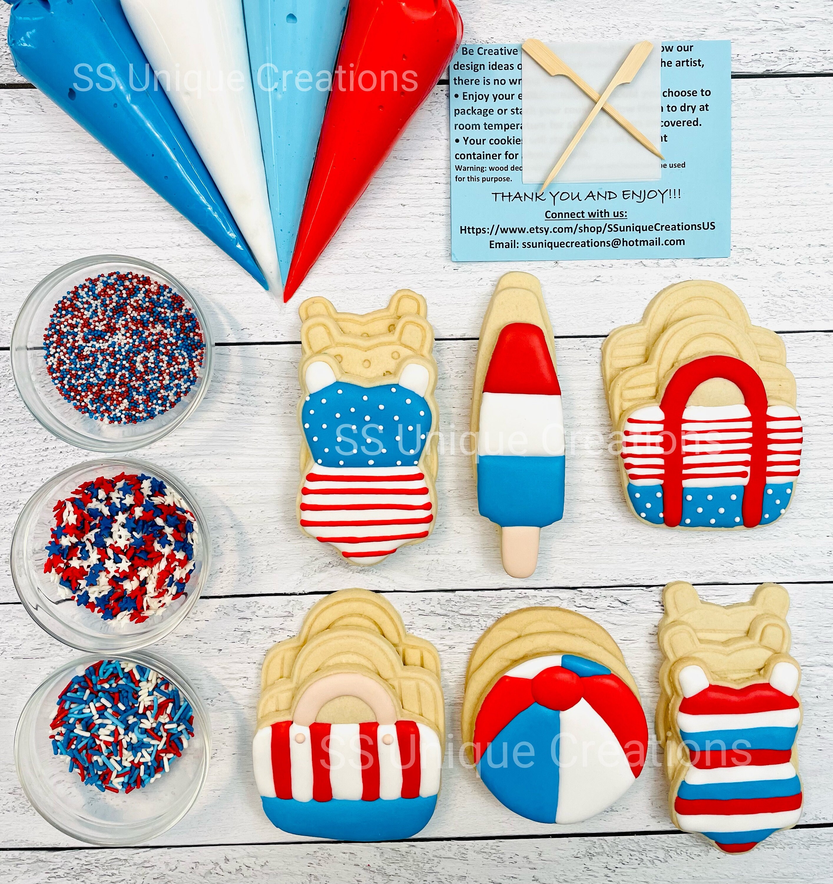 4th of July Cookie Decorating Kit DIY Memorial Day Decorating - Etsy
