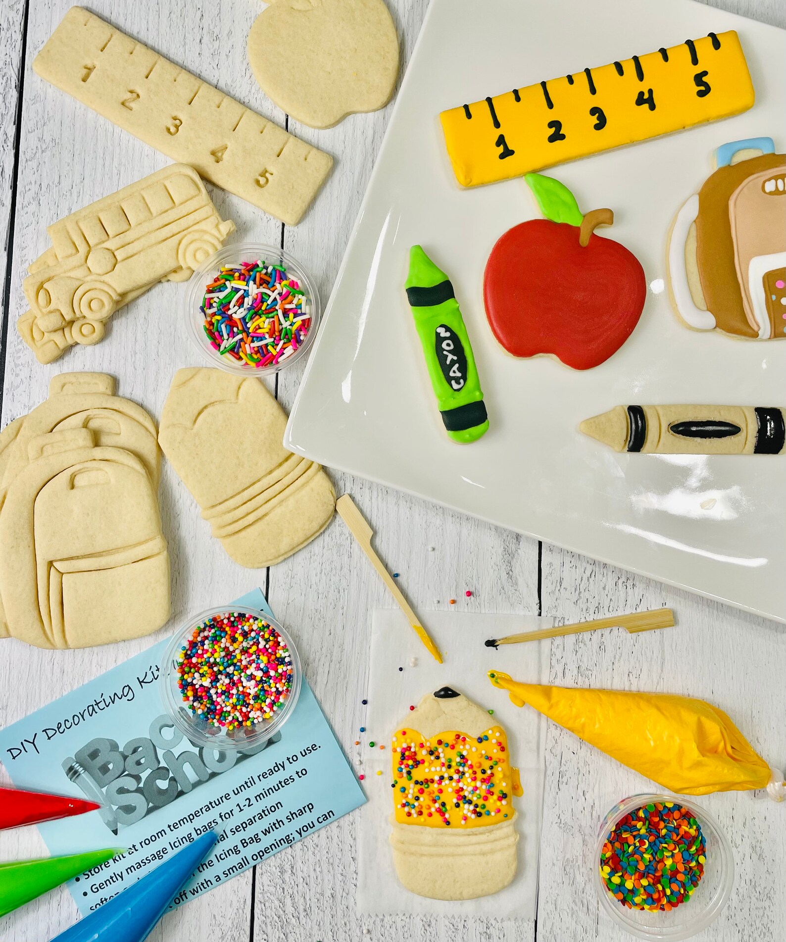 Back to School Cookie Decorating Kit INCLUDES 24 - Etsy