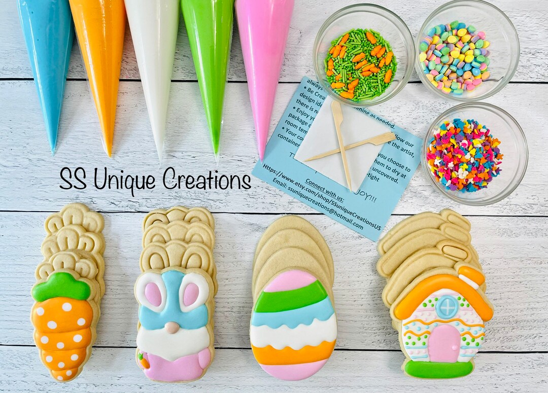 Easter Cookie Decorating Kit Easter Spring DIY Sugar Cookie - Etsy