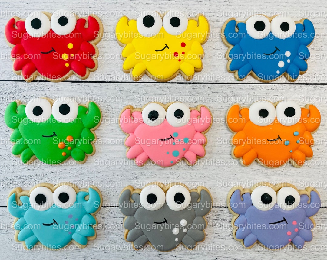 Crab Cookies, Crabby Cookies, (large Cookies), Includes 12 Decorated ...