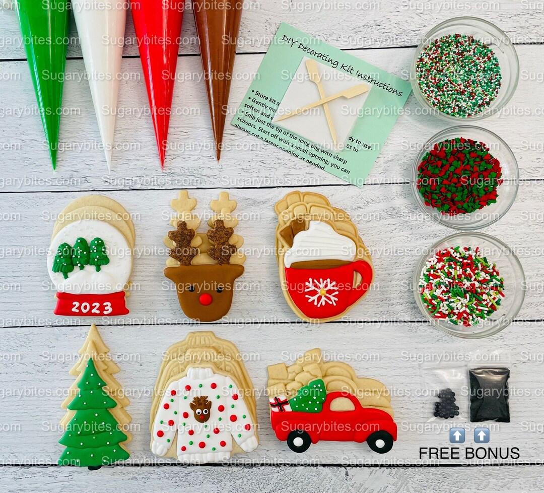 Christmas Cookie Decorating Kit, Christmas DIY Cookie Kit, (large ...