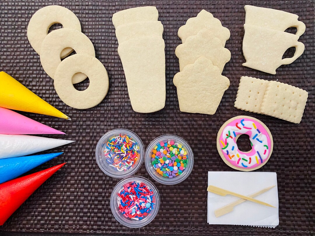 Coffee Shop Cookie Decorating Kit, Gourmet DIY, Zoom Party - Etsy