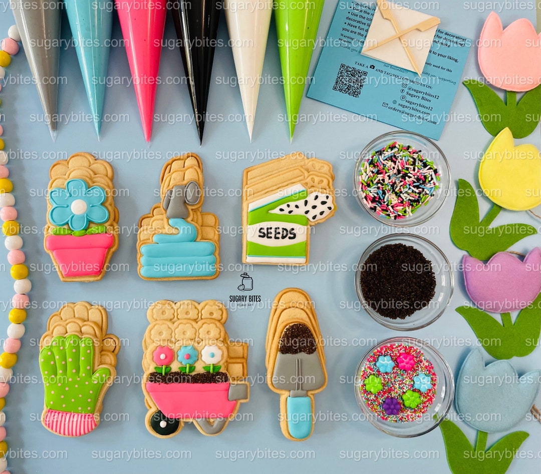 Gardening Cookie Decorating Kit, DIY Spring Sugar Cookie Decorating Kit ...