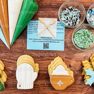 Winter Cookie Decorating Kit, Winter DIY Cookie Kit, (large Cookies ...