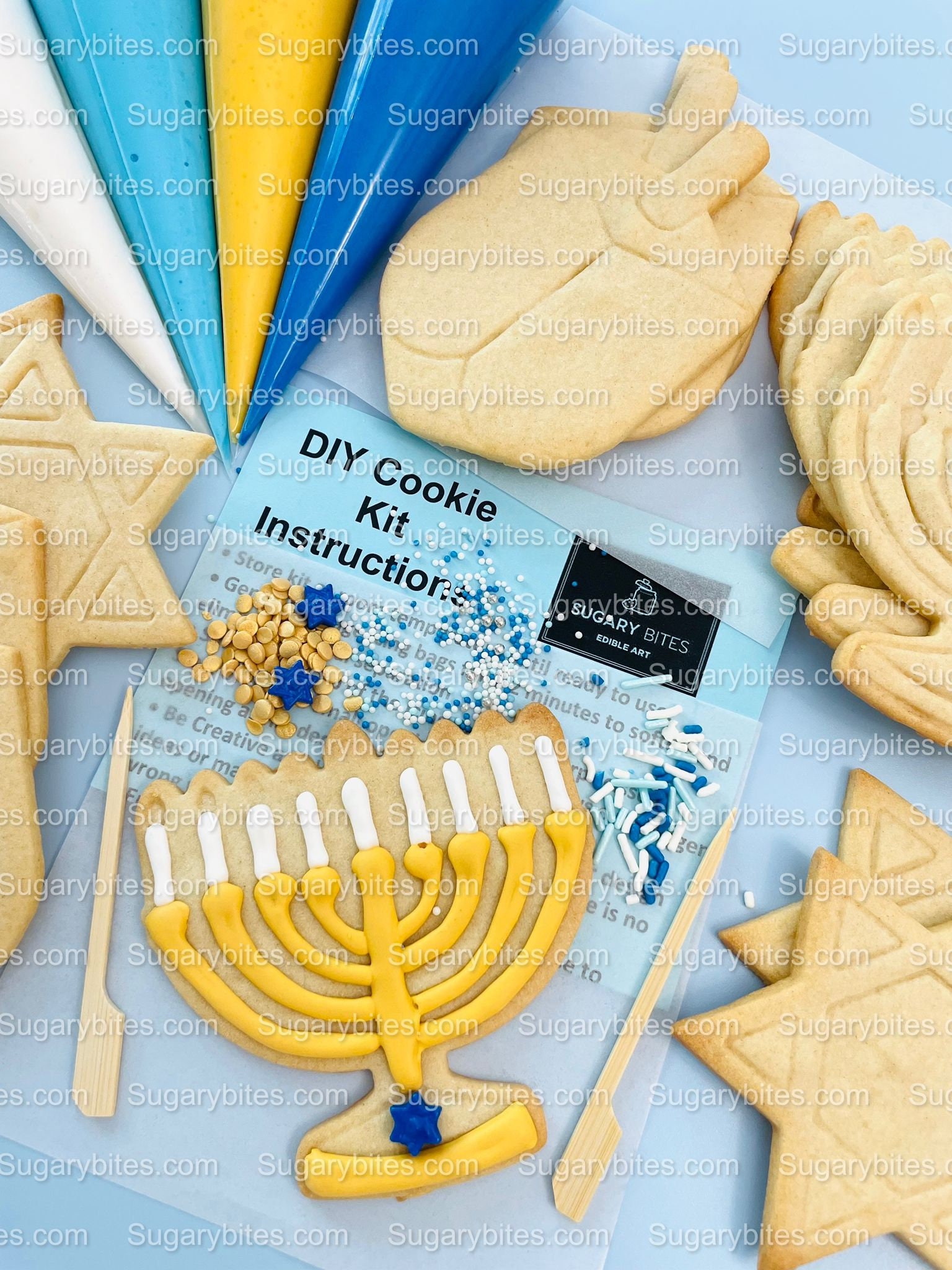 Hanukkah Cookie Decorating Kit, DIY Cookie Kit, (extra Large Cookies ...