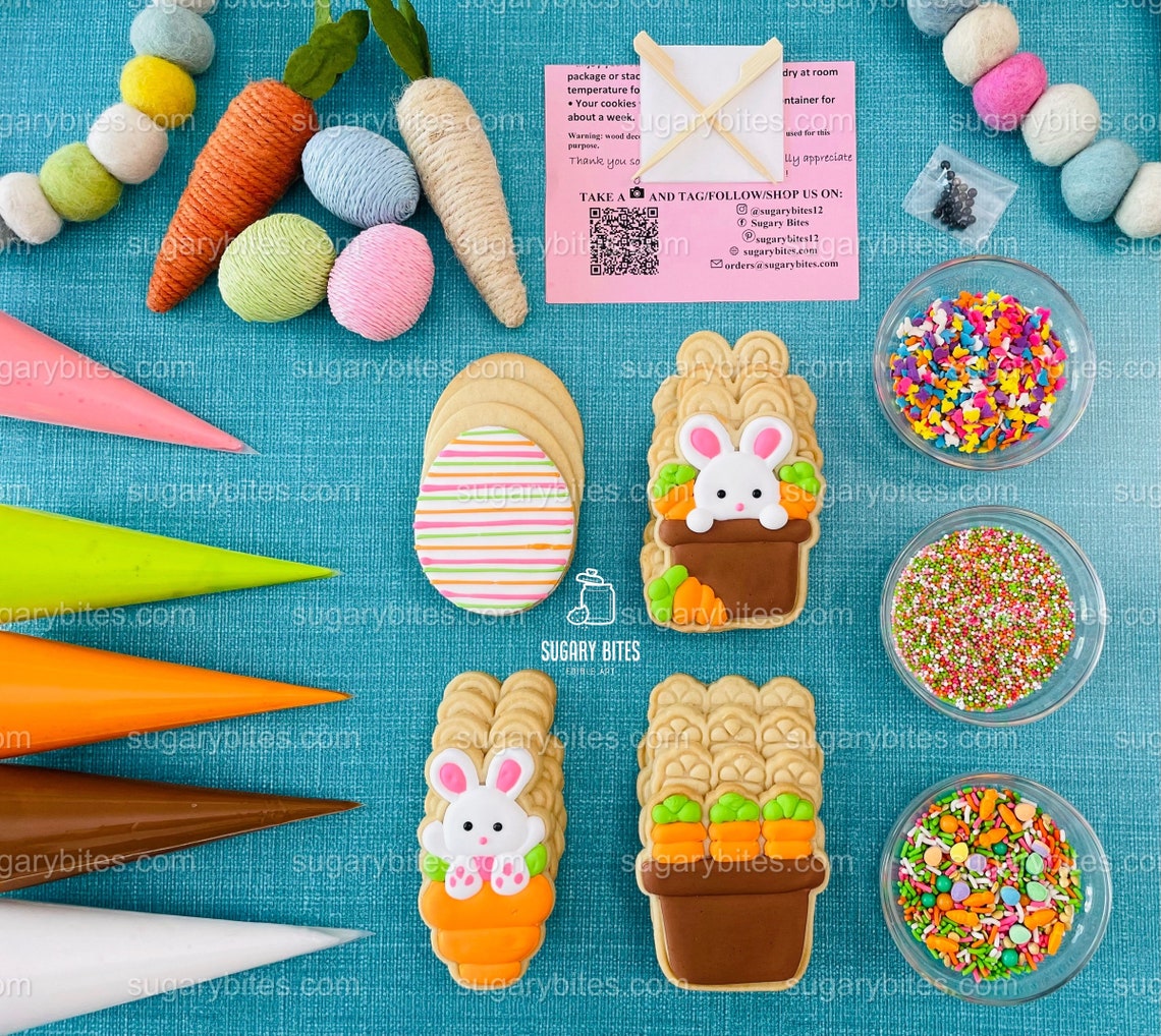 Easter Cookie Decorating Kit, DIY Spring Sugar Cookie Decorating Kit ...