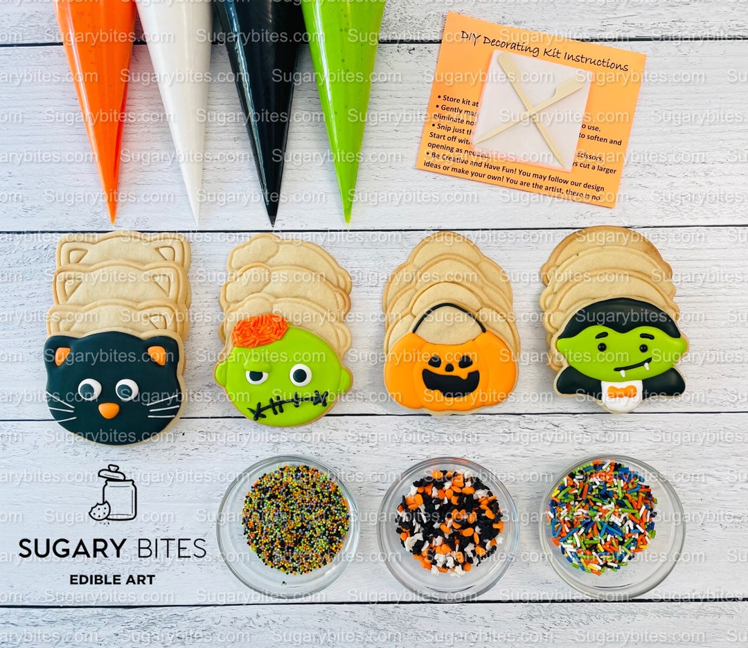 Halloween Cookie Decorating Kit, DIY Cookie Kit, (large Cookies ...