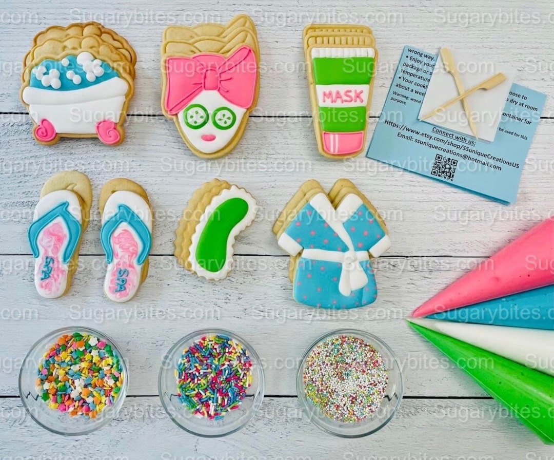 Spa Day Cookie Decorating Kit, Spa Girl DIY Sugar Cookie Kit ...