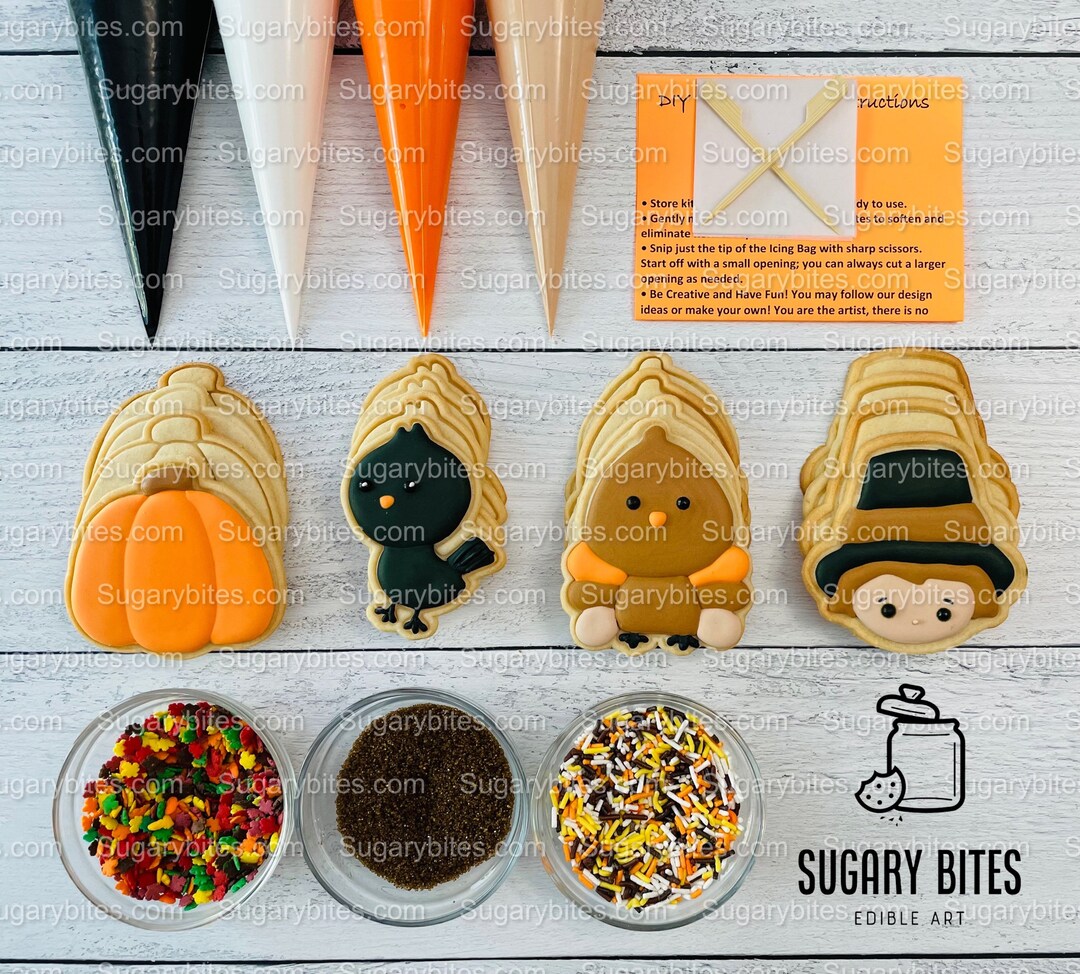 Fall Cookie Decorating Kit, Fall DIY Decorating Cookies Kit, (large ...