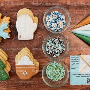 Winter Cookie Decorating Kit, Winter DIY Cookie Kit, (large Cookies ...