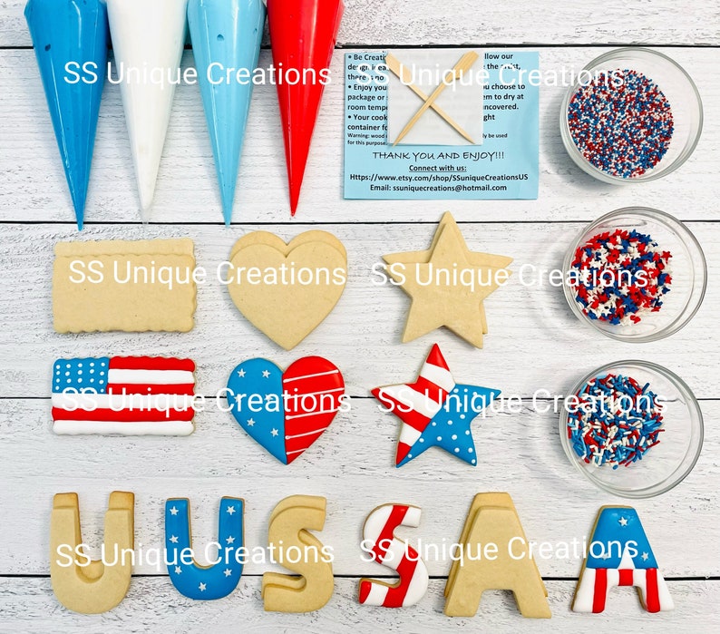 4th of July Cookies Kit 4th of July Cookie Decorating Kit - Etsy