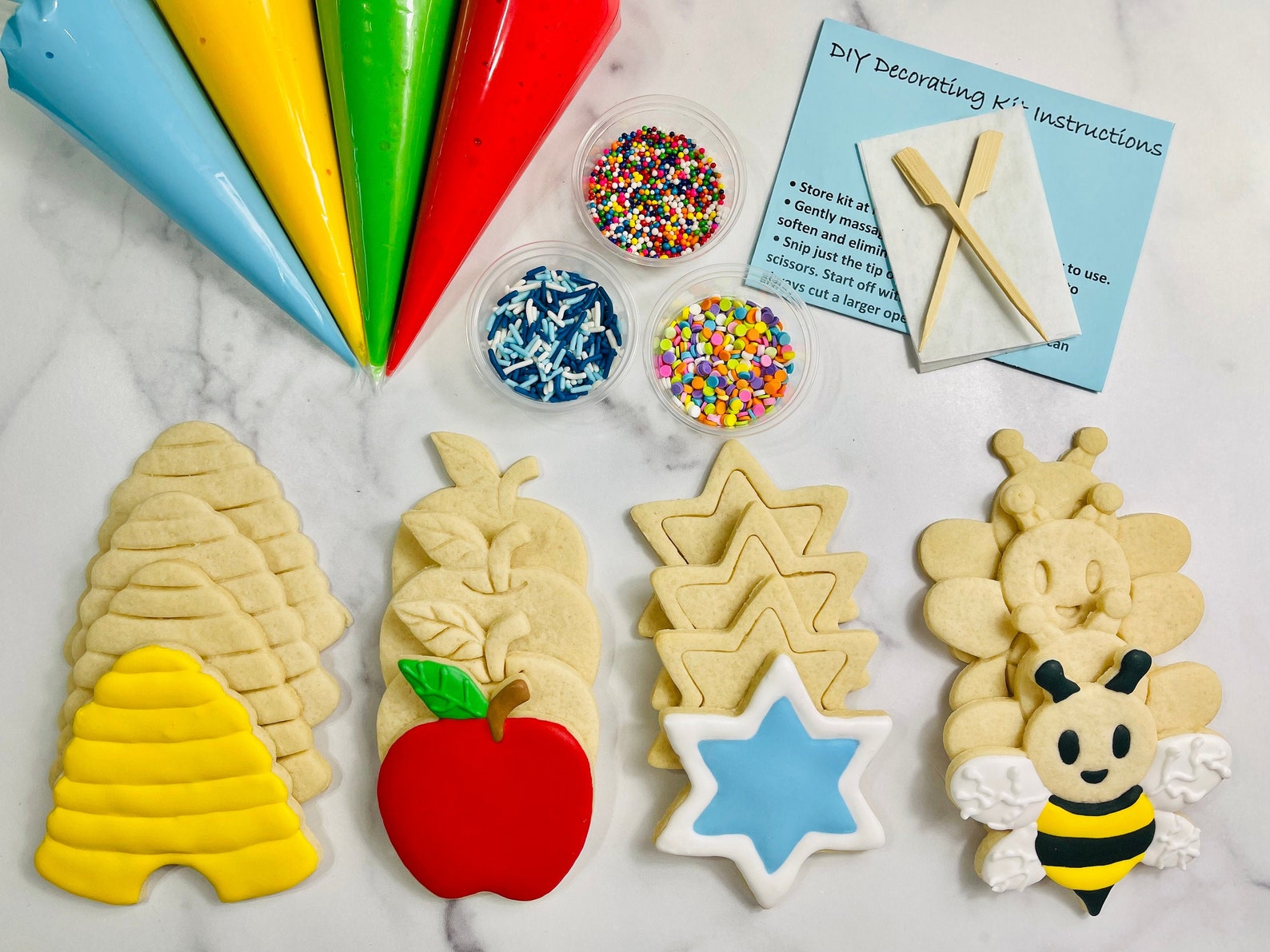 Rosh Hashanah Cookie Decorating Kit large Cookies - Etsy