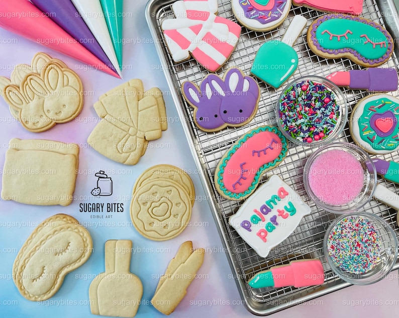 Pajama Party Cookie Decorating Kit, DIY Sleepover Sugar Cookie Kit ...