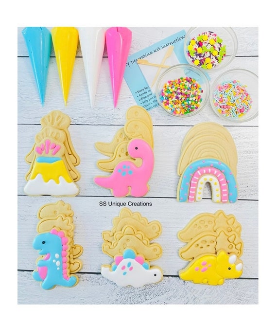 Dinosaur Cookie Decorating Kit Dino-mite DIY Cookie Kit | Etsy
