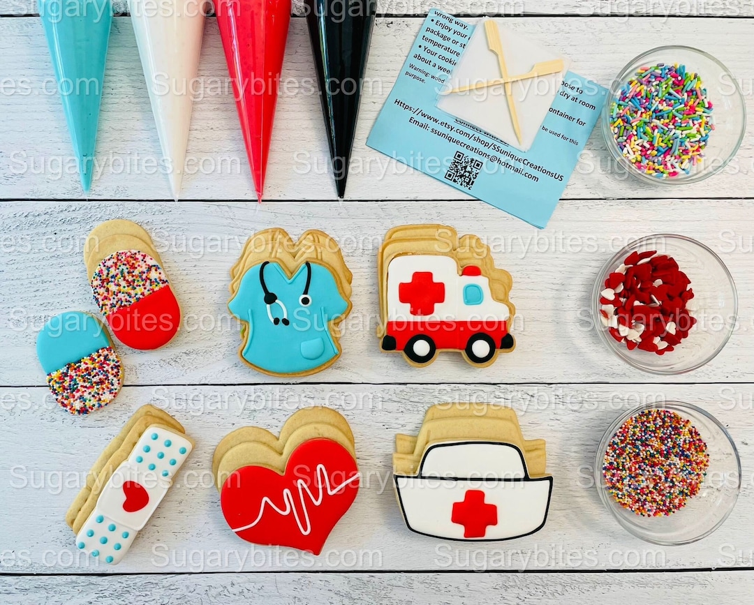 Nurse Appreciation Cookies, Nurse Cookie Decorating Kit, DIY Sugar ...