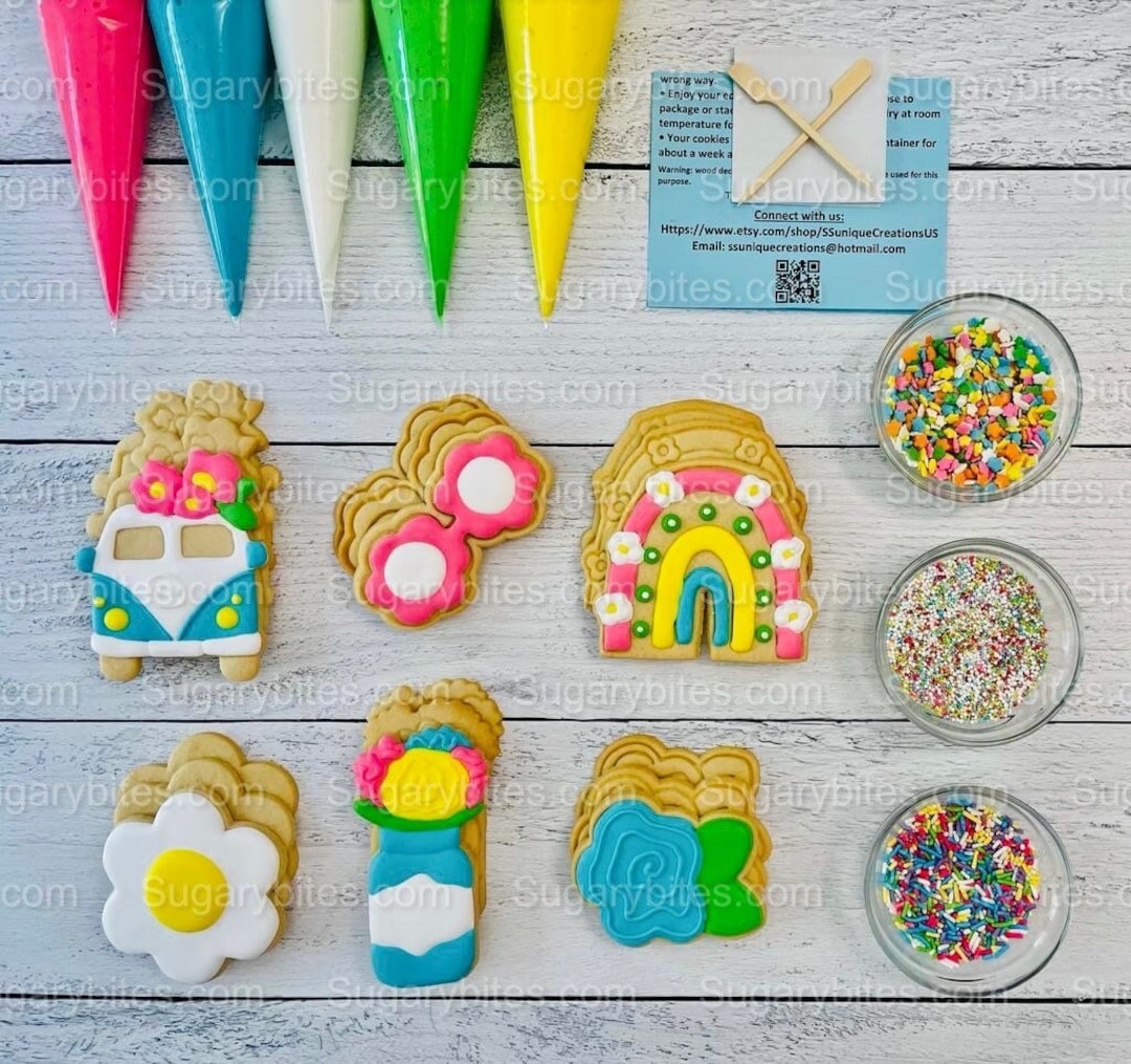 Groovy Cookie Decorating Kit, Summer DIY Sugar Cookie Kit, **INCLUDES ...