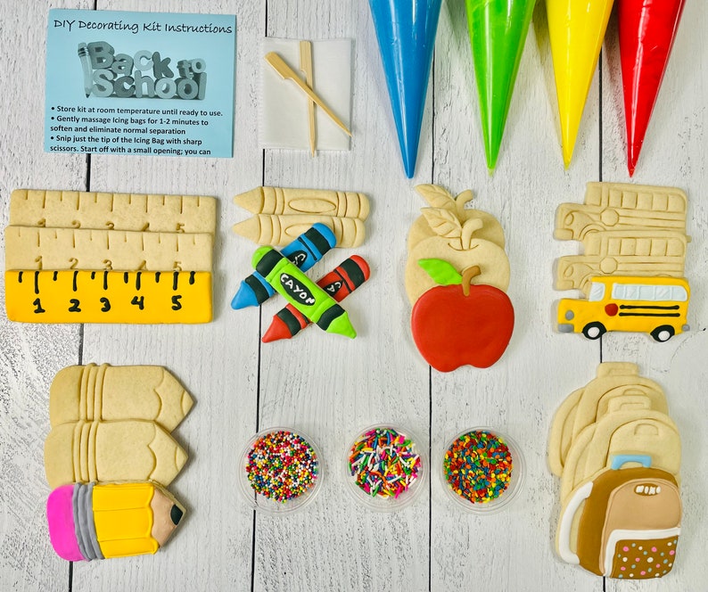 Back to School Cookie Decorating Kit INCLUDES 24 - Etsy