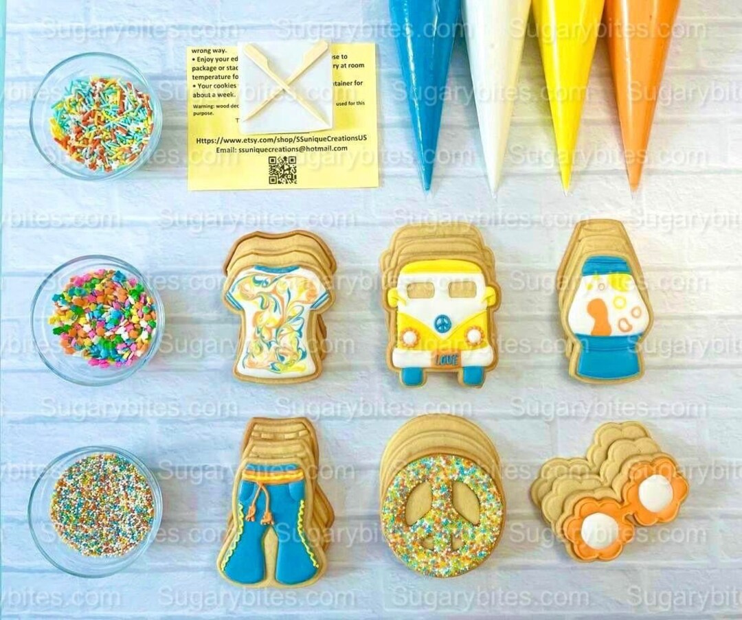 Groovy Cookie Decorating Kit, Summer DIY Sugar Cookie Kit, **INCLUDES ...