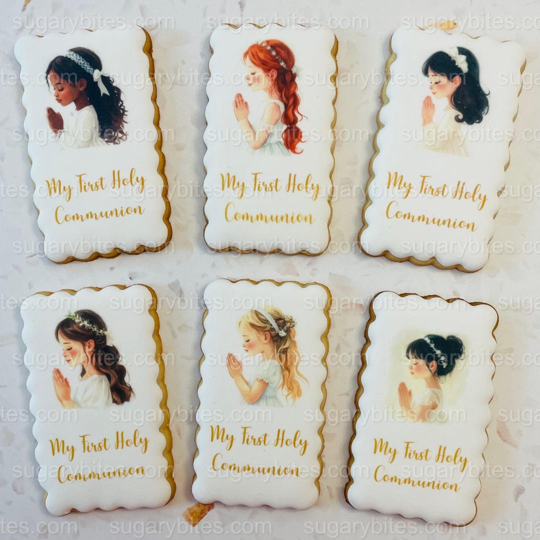 First Holy Communion Cookies | Handmade Printed Communion Cookies ...