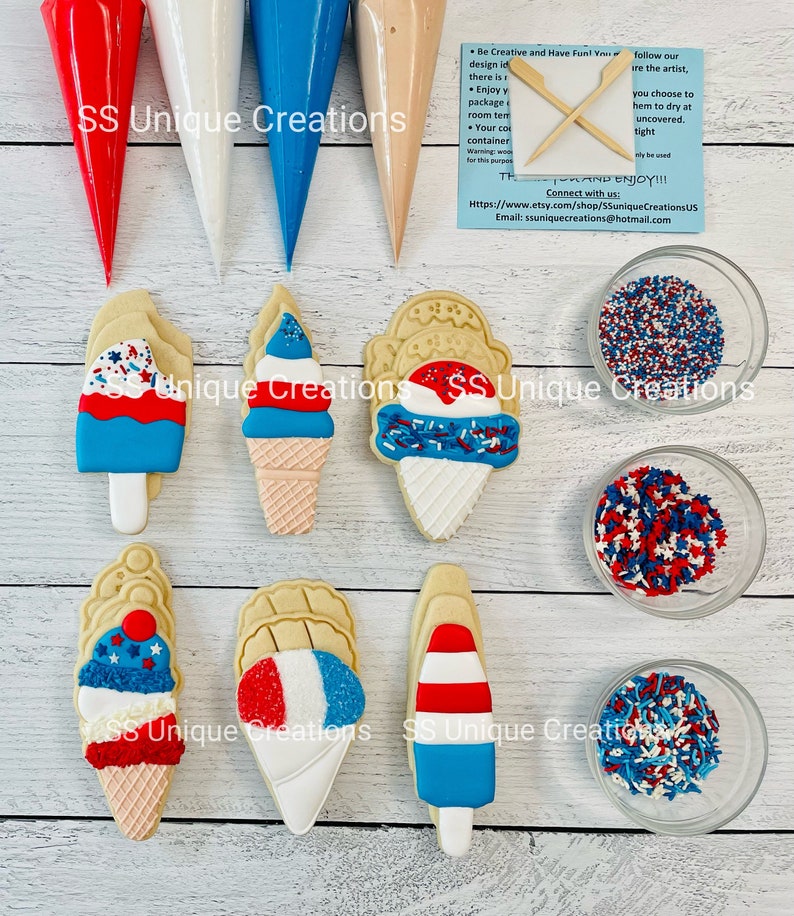 4th of July Cookie Decorating Kit DIY Memorial Day Decorating - Etsy