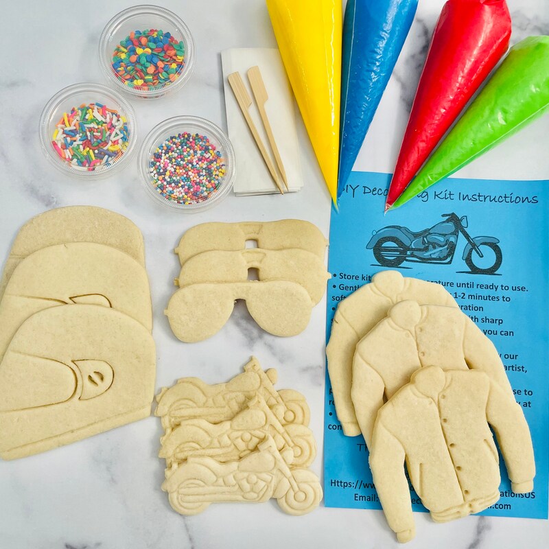Motorcycle Cookie - Etsy