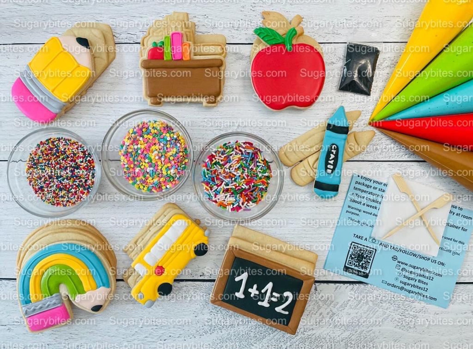 Back to School Cookie Decorating Kit, ***INCLUDES 28 ITEMS***** (large ...