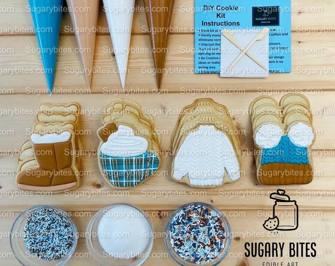 Winter Cookie Decorating Kit, Winter DIY Cookie Kit, large Cookies ...