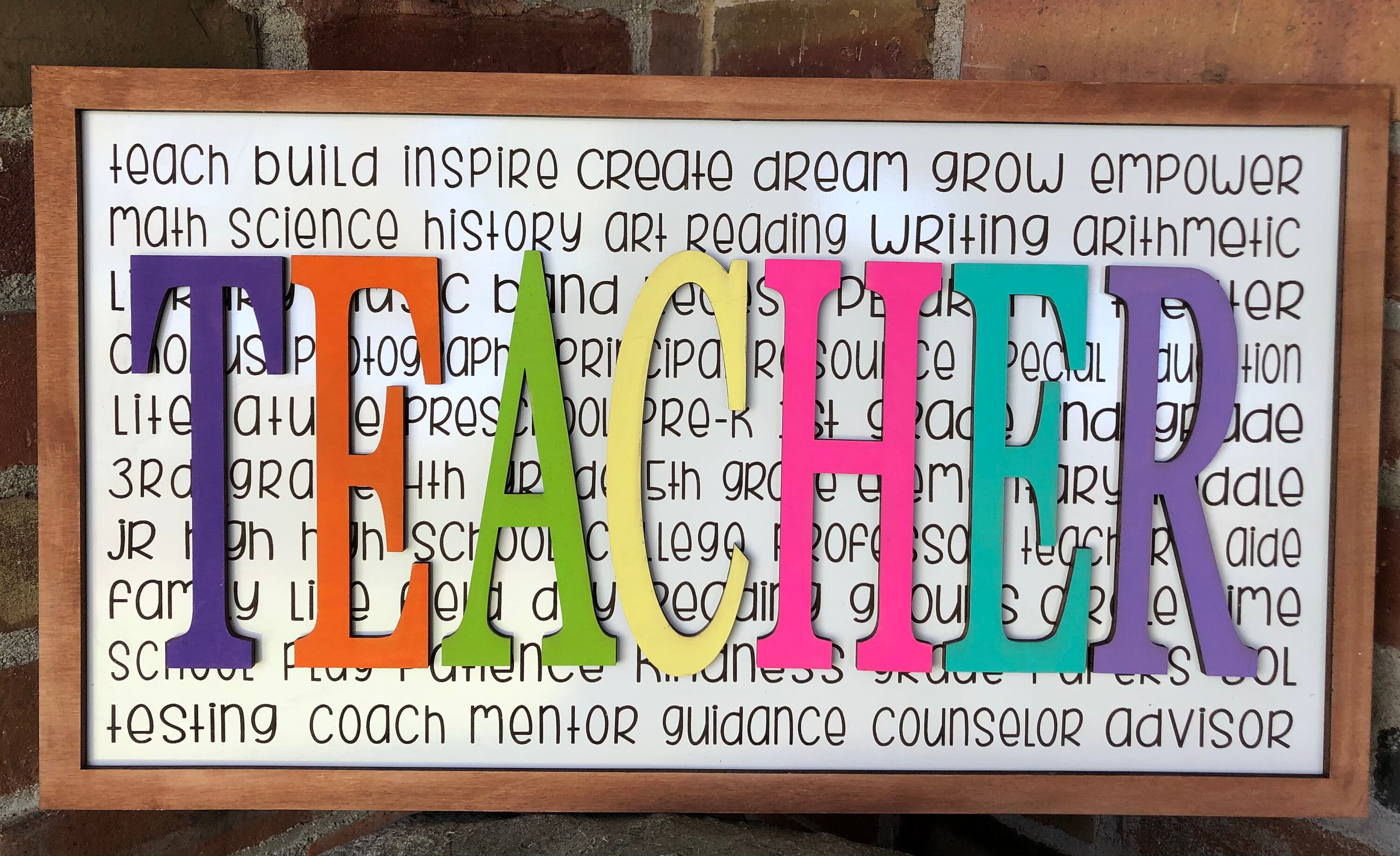 Wooden Teacher Inspirational Sign for Decor | Etsy
