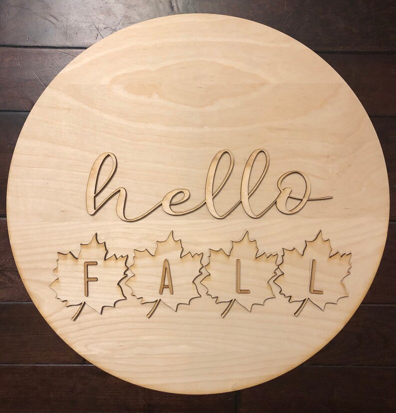 Hello Fall Leaves SVG Digital File - Etsy