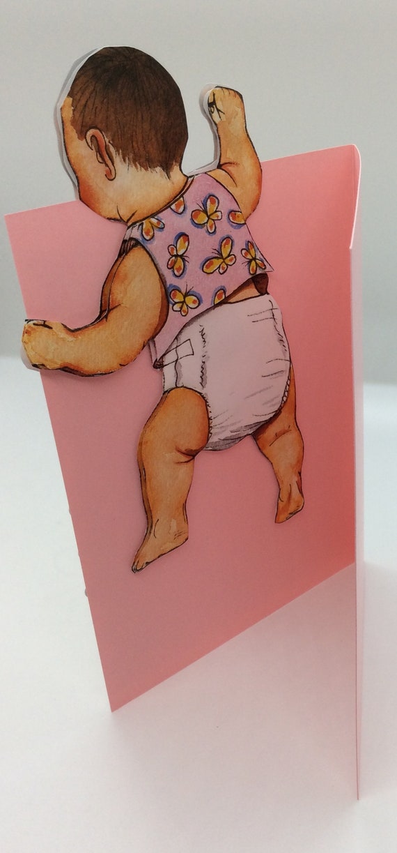 Birthday Cards Nappy Birthday Handmade 3D Flippin Baby Birthday Card ...