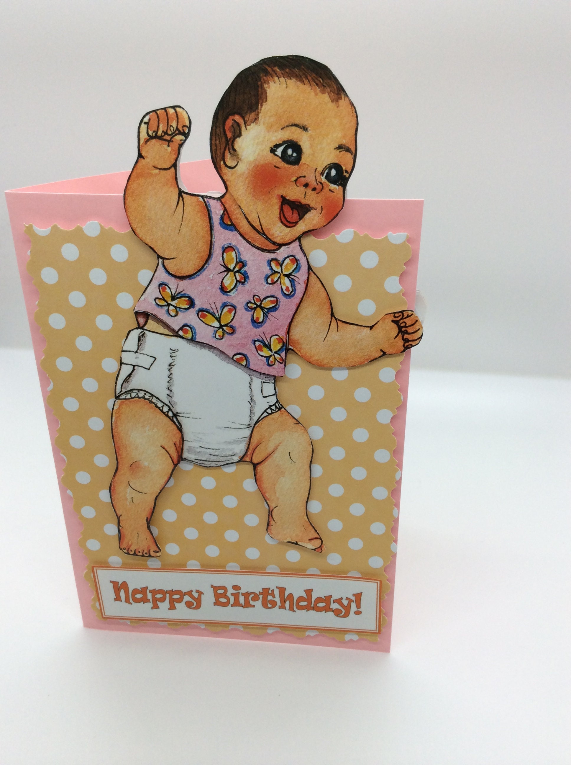 Birthday Cards Nappy Birthday Handmade 3D Flippin Baby Birthday Card ...