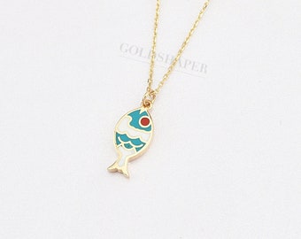 Gold Fish Necklace - Etsy