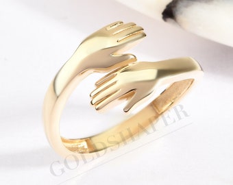 14k Gold Hug Ring - Etsy