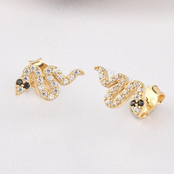 Gold Snake Earrings - Etsy